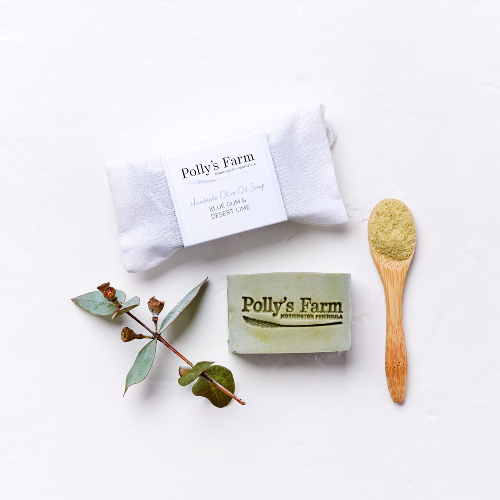 Polly's Farm Blue Gum & Desert Lime Guest Soap